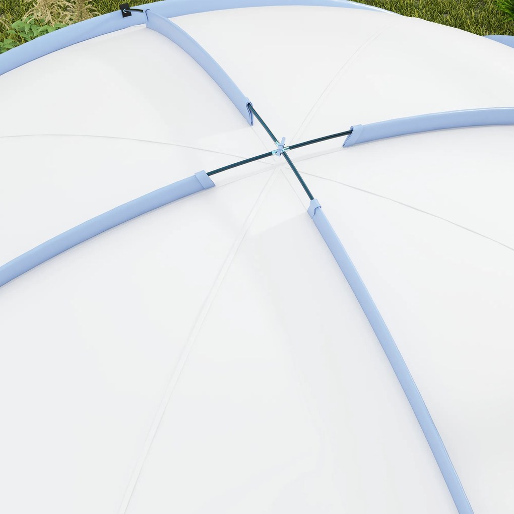 Přístřešek pro akce 3,5 x 3,5 m Pavilon s hákovými dveřmi Vodoodpudivý zahradní pavilon odolný proti zimě Světle modrý
