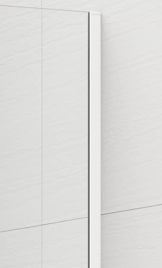 Polysan ESCA WHITE MATT jednodílná sprchová zástěna k instalaci ke stěně, kouřové sklo, 700 mm ES1270-03