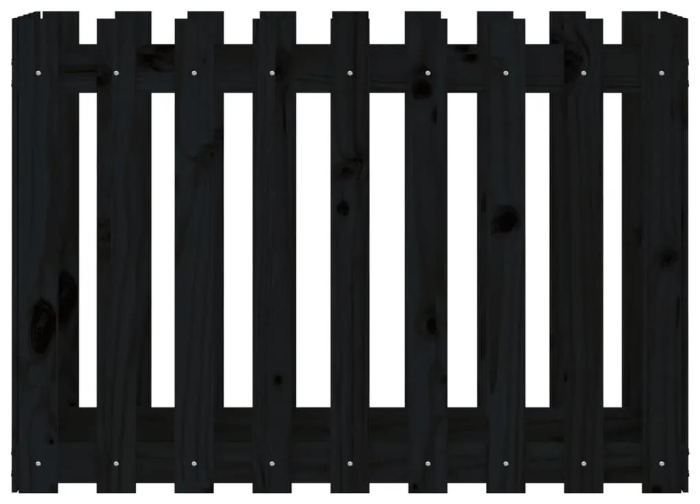 Vyvýšený záhon plotový design černý 100x50x70 cm masiv borovice,  832484