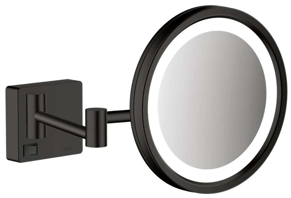 Hansgrohe AddStoris - Kosmetické nástěnné zrcátko s LED osvětlením, matná černá 41790670