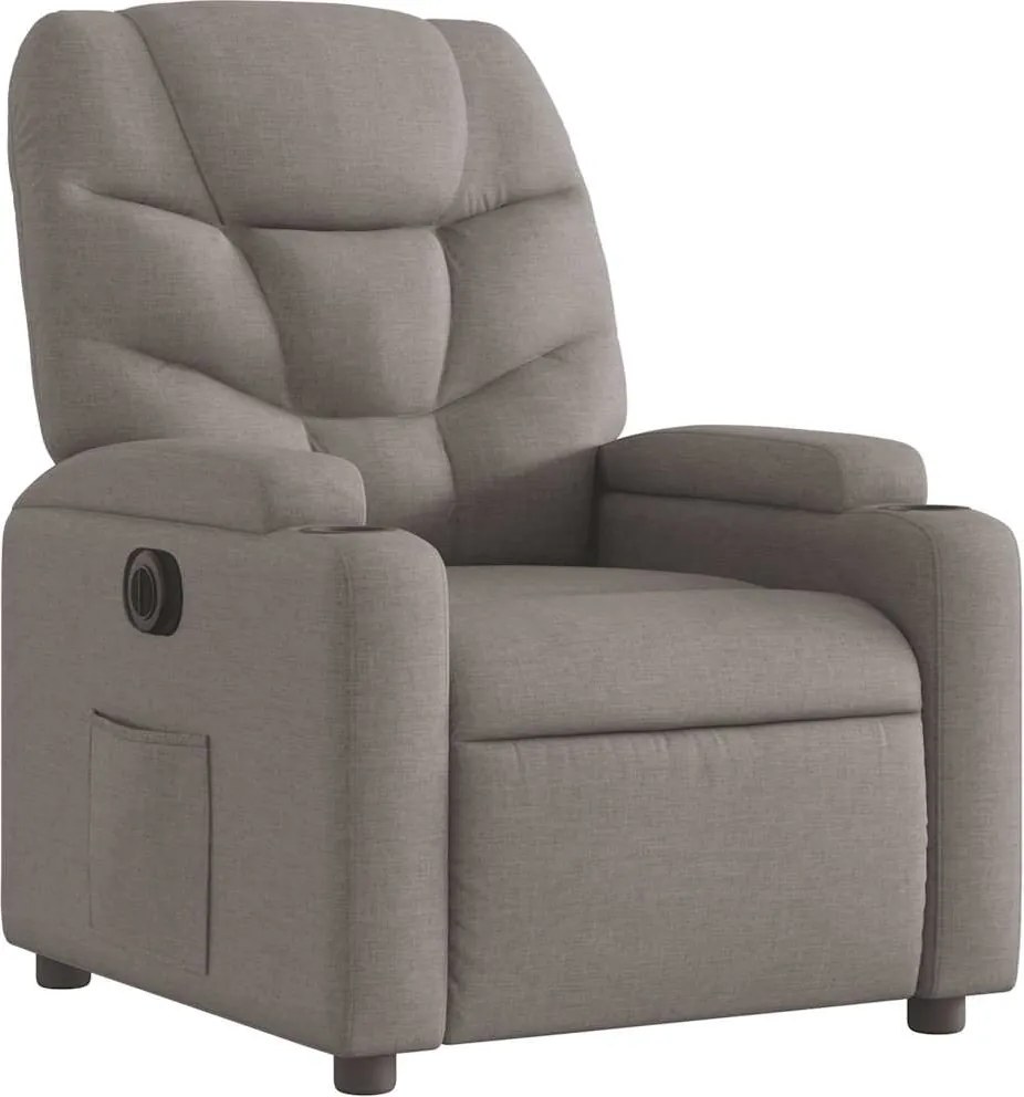 Elektrické polohovací křeslo taupe textil 3204580