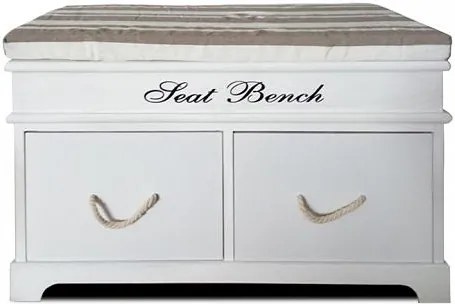 Dřevěná lavice s polštářem SEAT BENCH 1 NEW, bílá