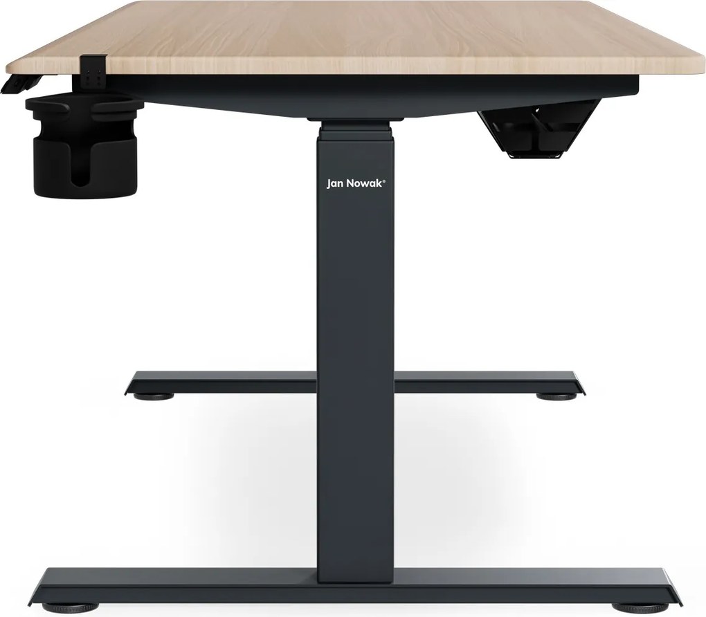 Elektrický stůl s regulací výšky ergonomický antracitový/dub sonoma,1400x700 mm: ARIA