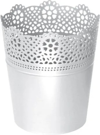 PRO Květináč s krajkou LACE bílý 16,0 cm