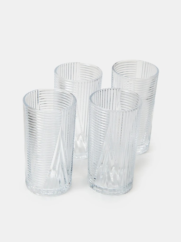Sinsay - Rýhované sklenice 4 ks - clear