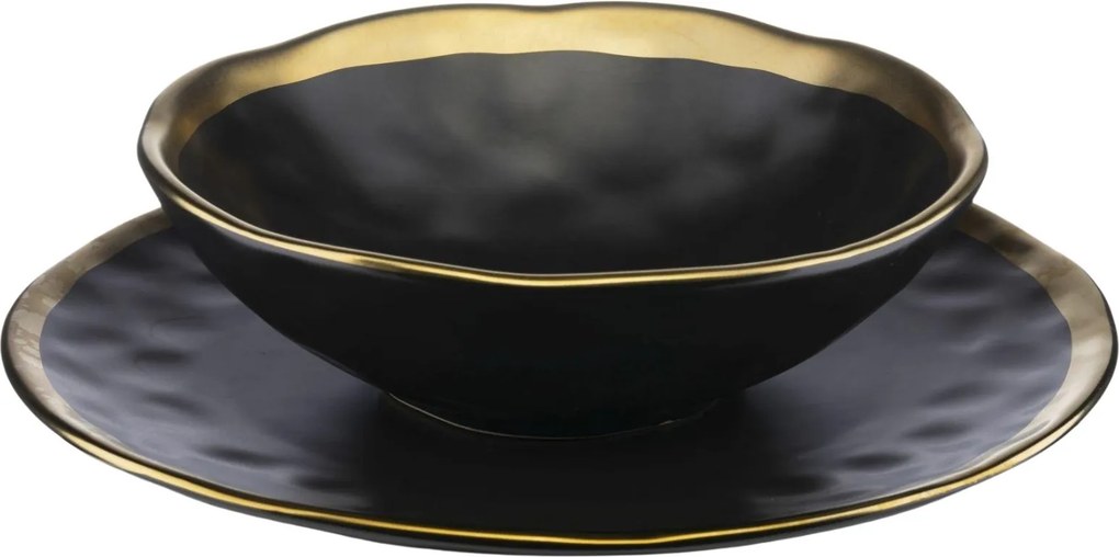 Keramická sada talířů Lissa Black Gold 8ks