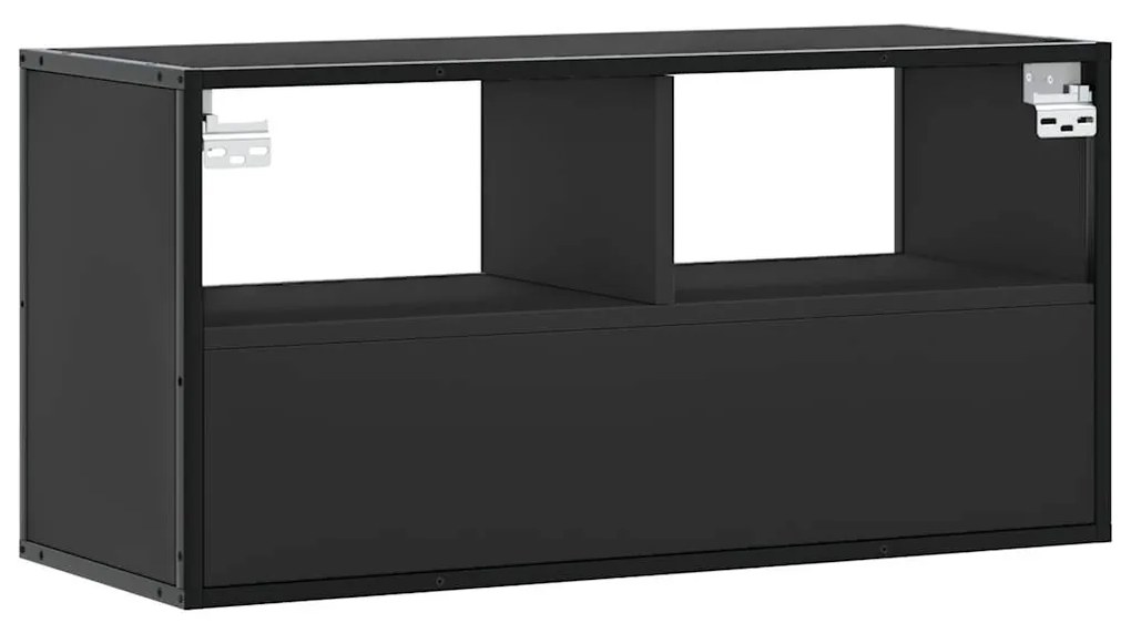 TV skříňka černá 80 x 31 x 39,5 cm kompozitní dřevo a kov