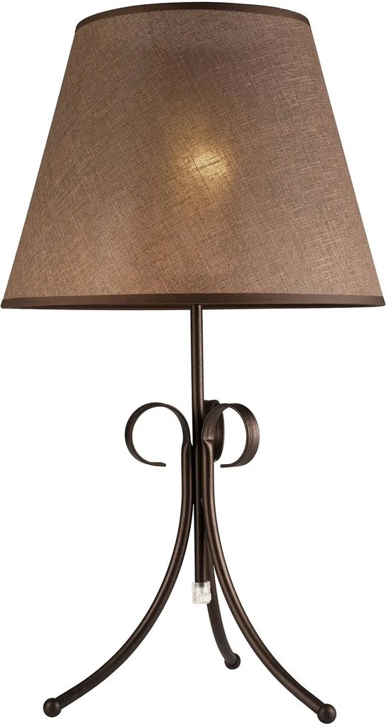Textilní stolní lampa Midgrad, hnědá