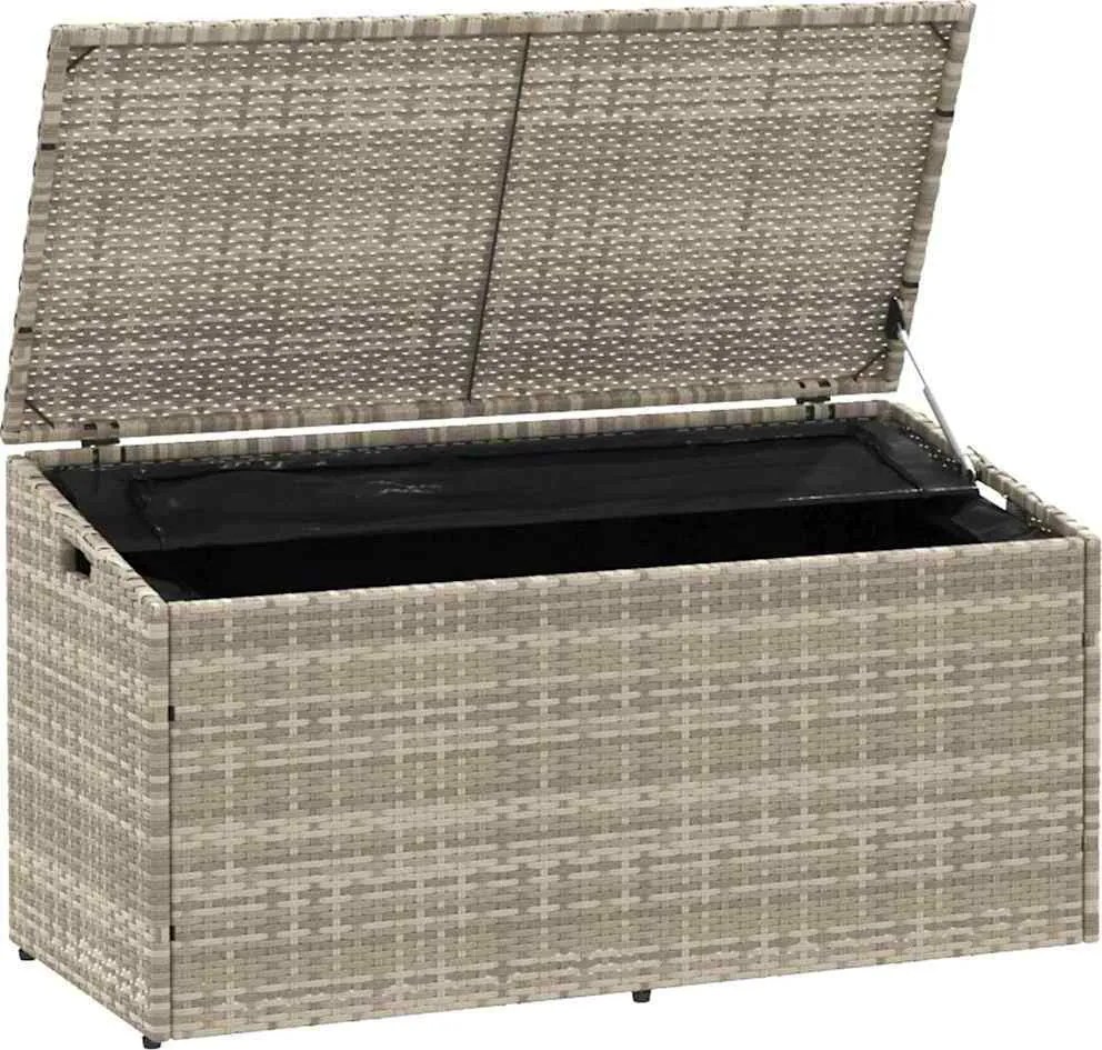 vidaXL Zahradní úložný box 110 x 50 x 58 cm polyratan [4104069] Barva: Béžová