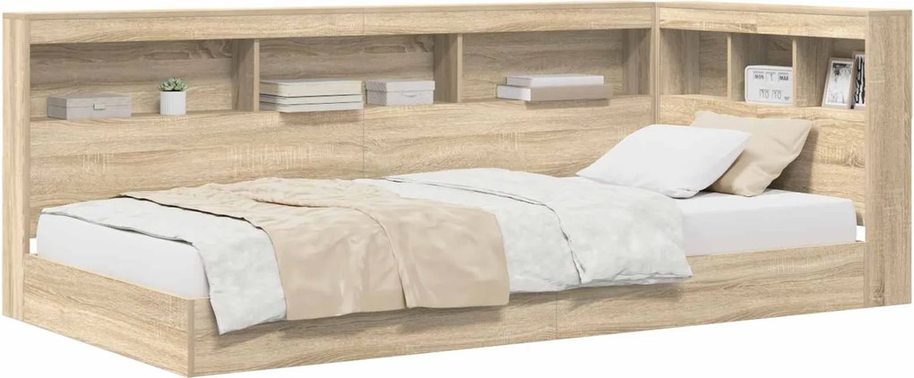 Knihovna postel s čelo Sonoma dub 75 x 190 cm Kompozitní dřevo 3335755