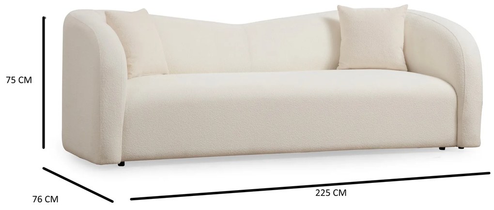 Hannah Home Třímístná pohovka ASOS bílá 560ARE1868