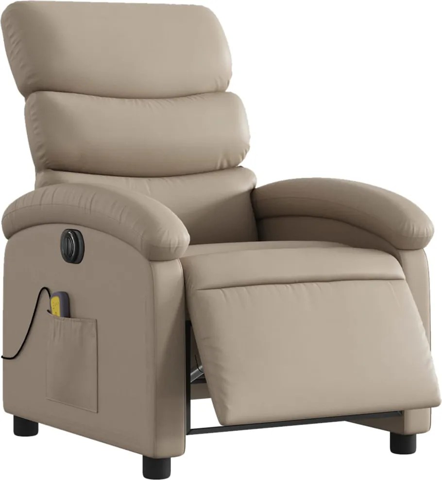 Elektrické masážní polohovací křeslo cappuccino umělá kůže 3204039