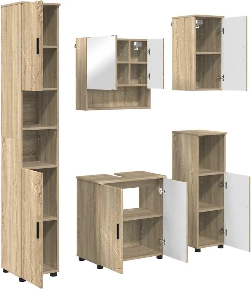 Sada koupelnového nábytku 5 ks Sonoma dub 61 x 35 x 64 cm 3392985