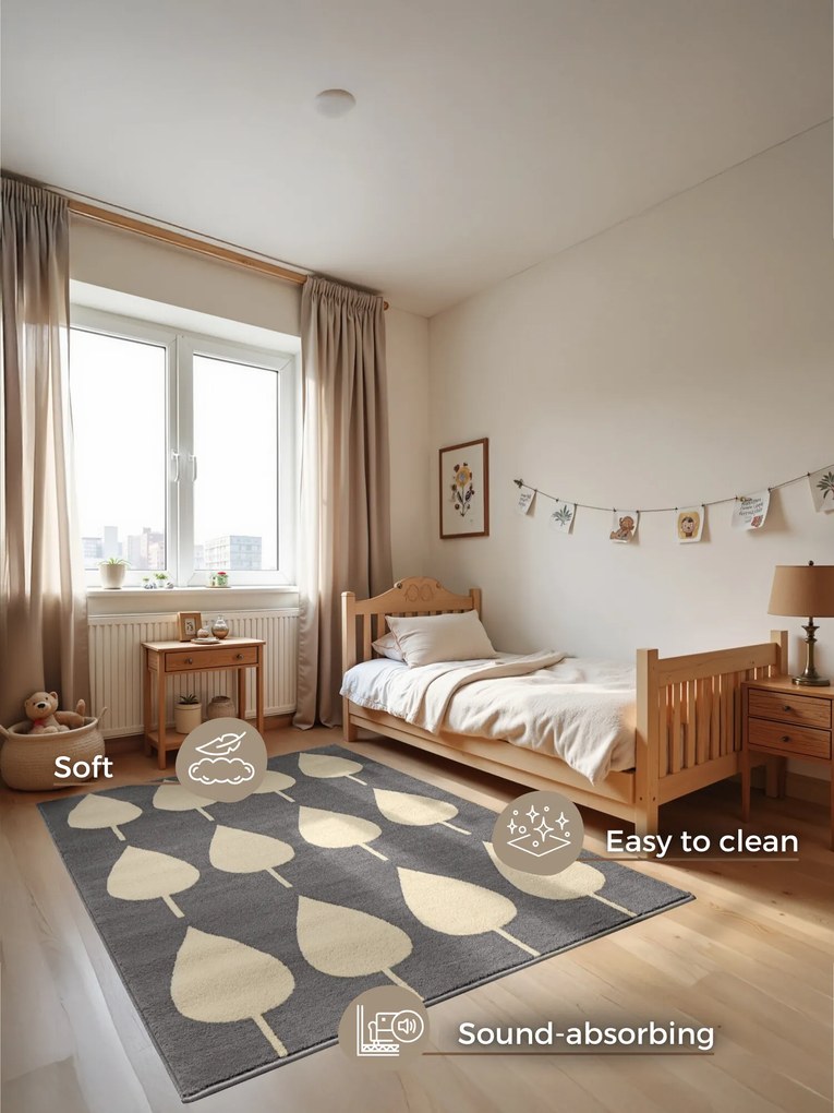 Hanse Home, Dětský koberec Adventures 106216 Grey Cream, 160x235, šedá, dětský pokoj
