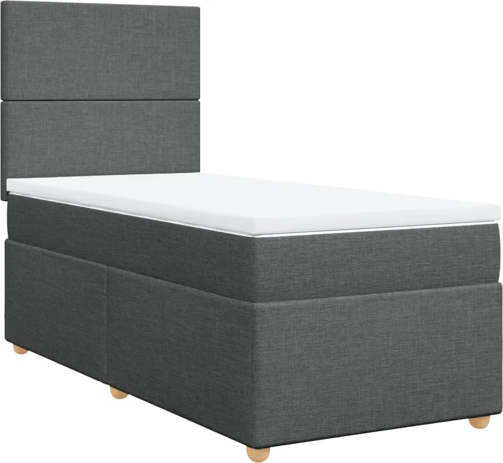 Box spring postel s matrací tmavě šedá 100 x 200 cm textil 3291185