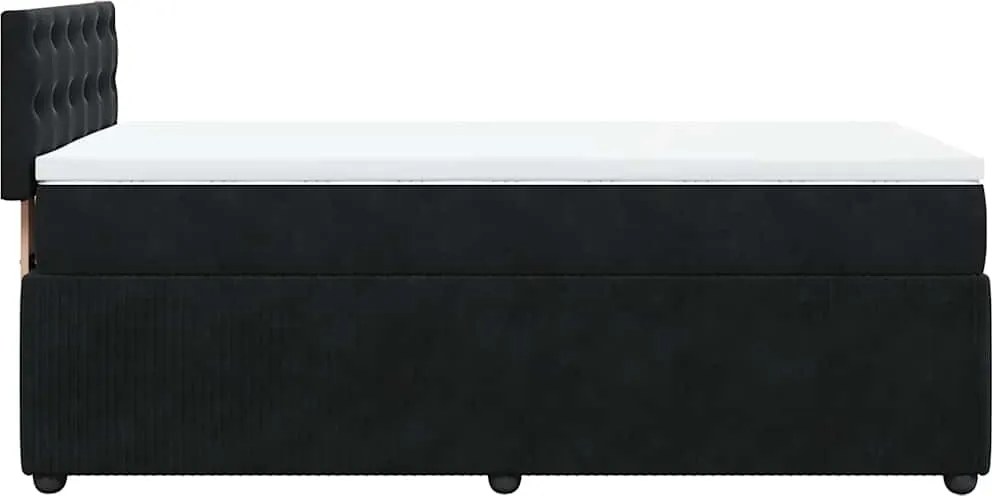 Box spring postel s matrací černá 90x200 cm samet 3289940