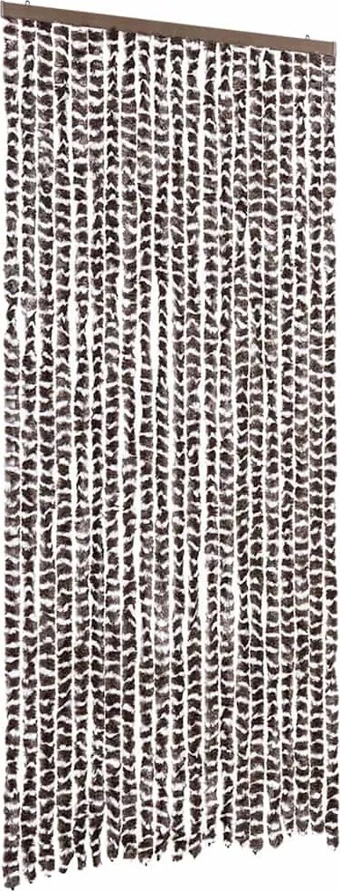 Závěs proti hmyzu hnědý a bílý 90 x 220 cm Chenille 325452