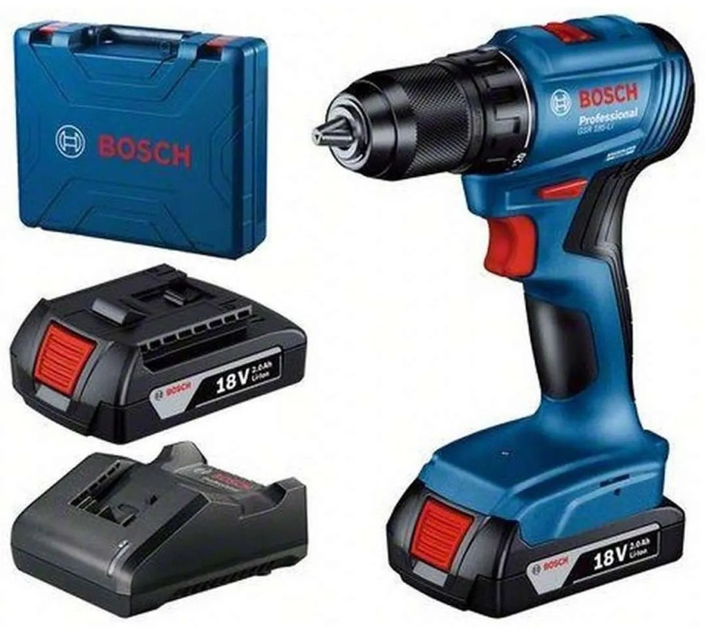 Bosch - 18V AKU vrtací šroubovák, 2x aku 2,0 Ah, nabíječka 06019K3000