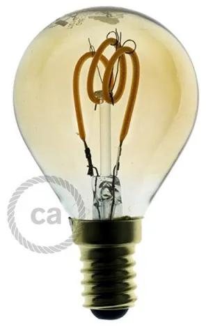 creative cables Zlatá LED žárovka G45 se spirálovým vláknem 3W E14 stmívatelná 2000K