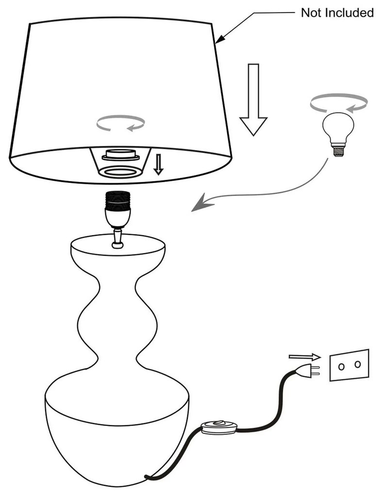 Stolní lampa Lyons 3748ZW, přírodní proutí