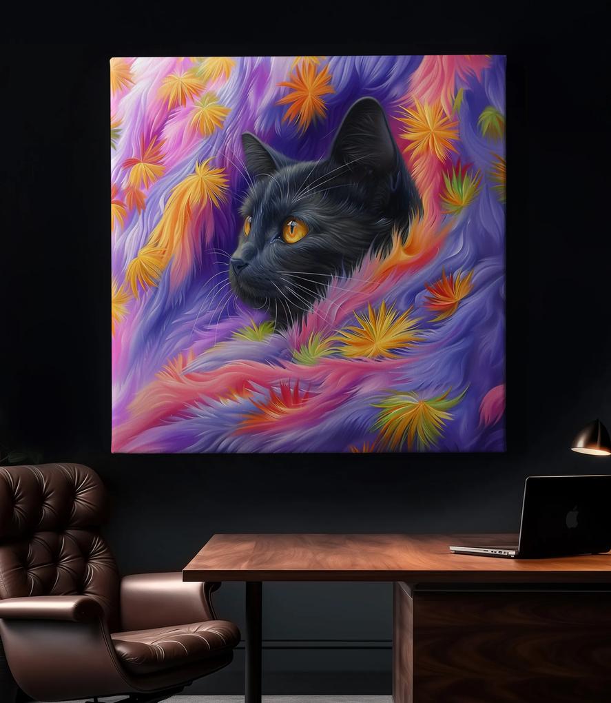 Obraz na plátně - Kočka zachumlaná FeelHappy.cz Velikost obrazu: 100 x 100 cm