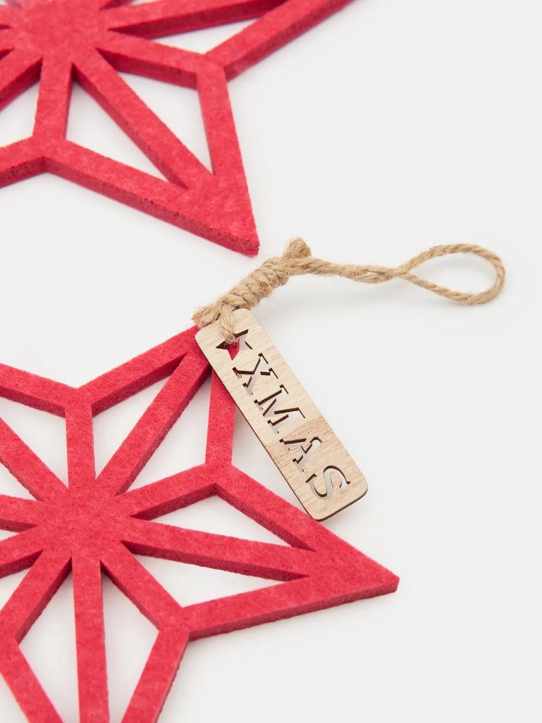 Sinsay - Sada 3 vánočních ozdob - červená