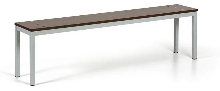 Šatní lavice, sedák - lamino, délka 1500 mm, šedé nohy, ořech
