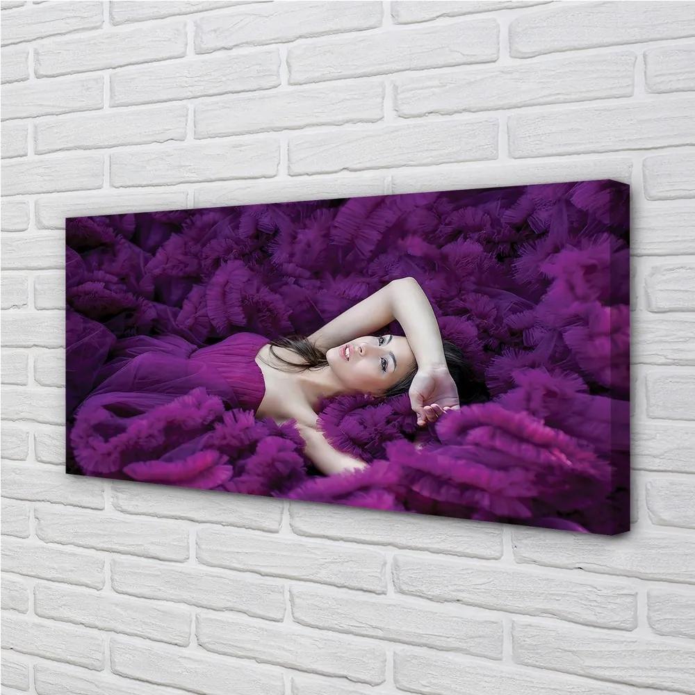 Obrazy na plátně Žena purple 125x50 cm