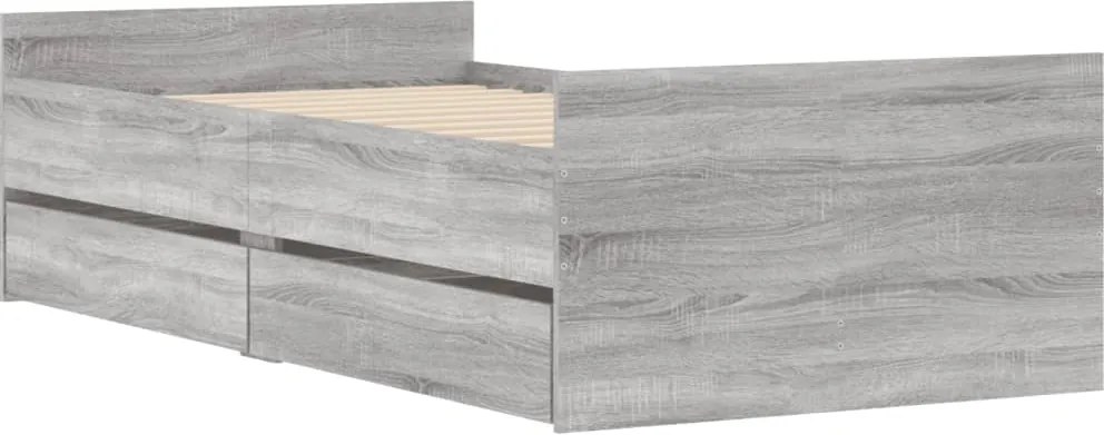 Rám postele se zásuvkami šedý sonoma 75 x 190 cm Small Single 3207390