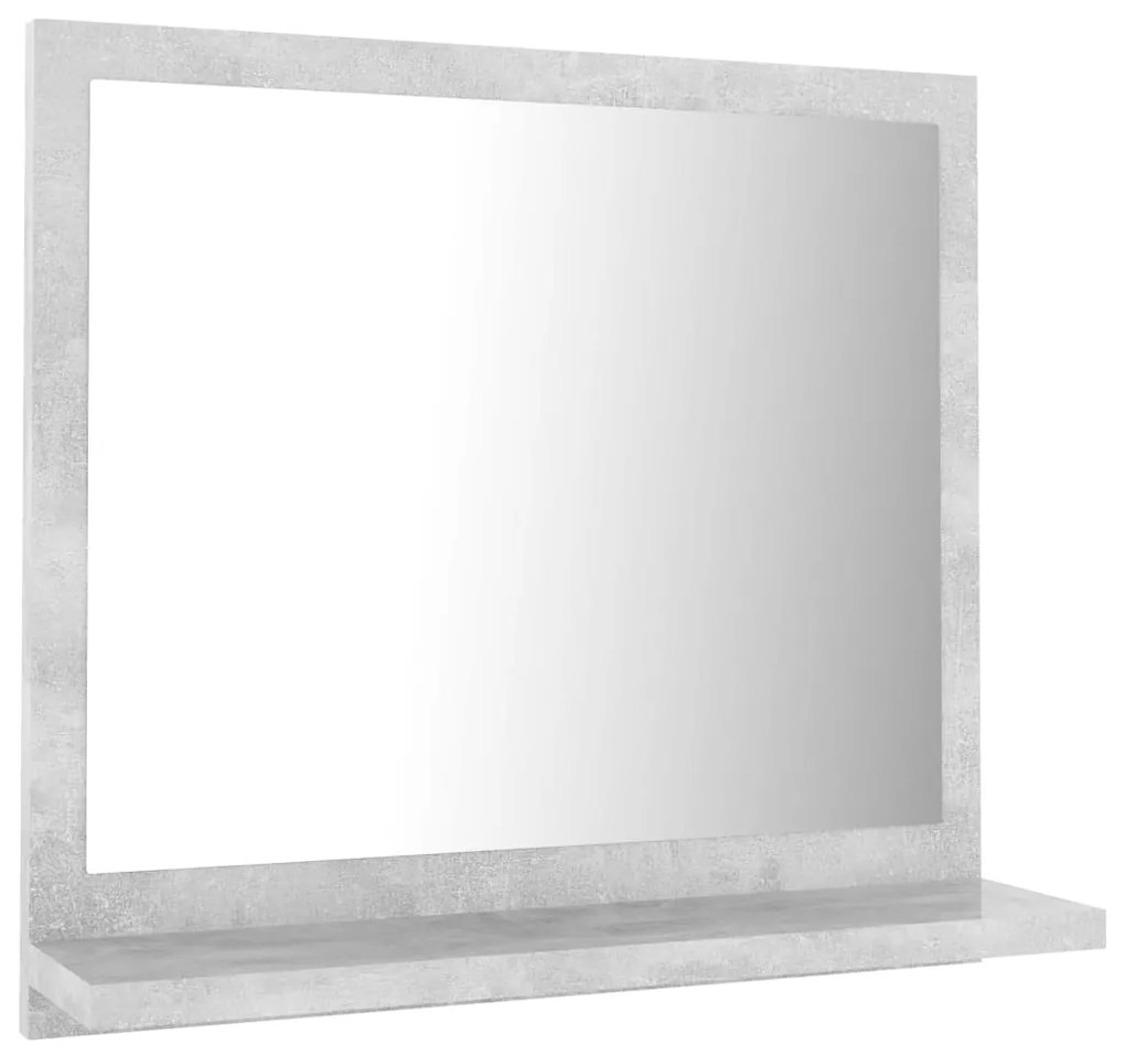 vidaXL Koupelnové zrcadlo betonově šedé 40 x 10,5 x 37 cm dřevotříska