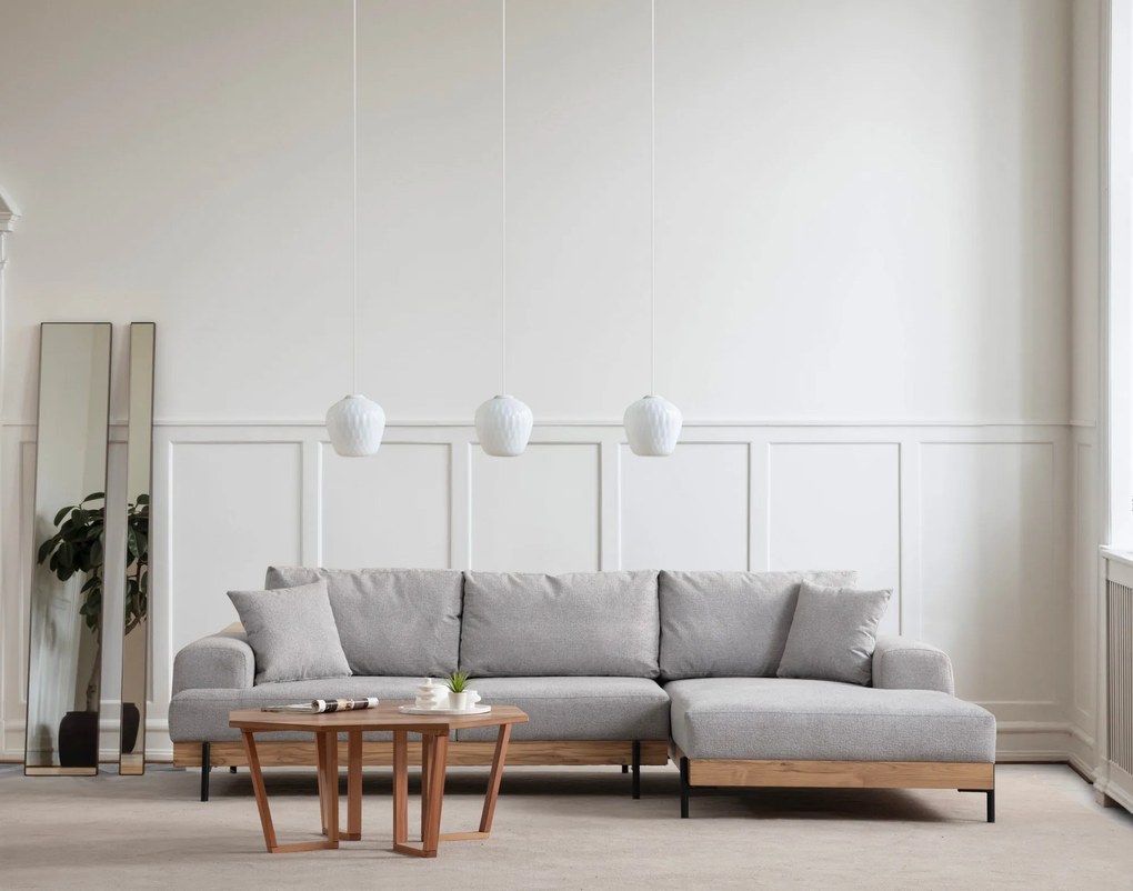 Hanah Home Rohová pohovka ETI dub šedá pravá 280 cm