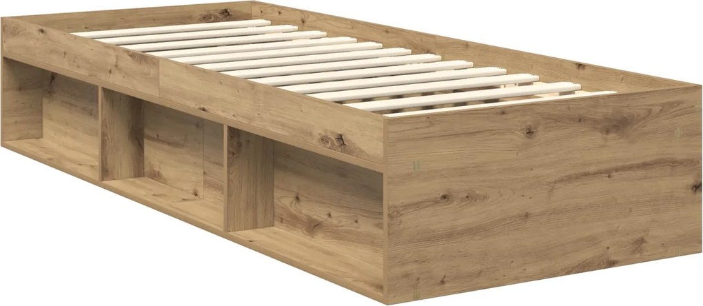 Rám postele Umělecký dub 75 x 190 cm Masivní borové dřevo 3412969