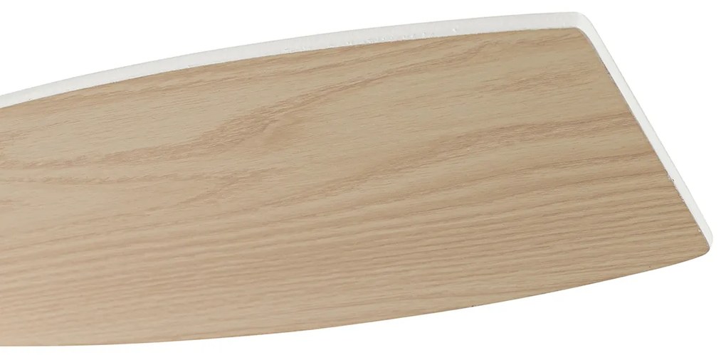 Venkovní stropní ventilátor bílý s dřevěným potiskem 91,3 cm vč. LED stmívatelný s dálkovým ovládáním IP44 - Toledo