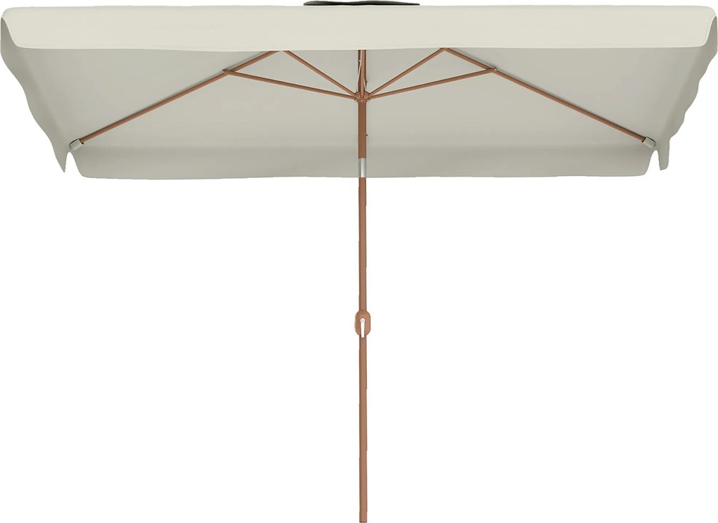 Outsunny Zahradní Slunečník 300x200 cm s Nastavitelným Úhlem a Hliníkovou Tyčkou pro Terasu, UV 50+ Ochrana, Krémový | Aosom