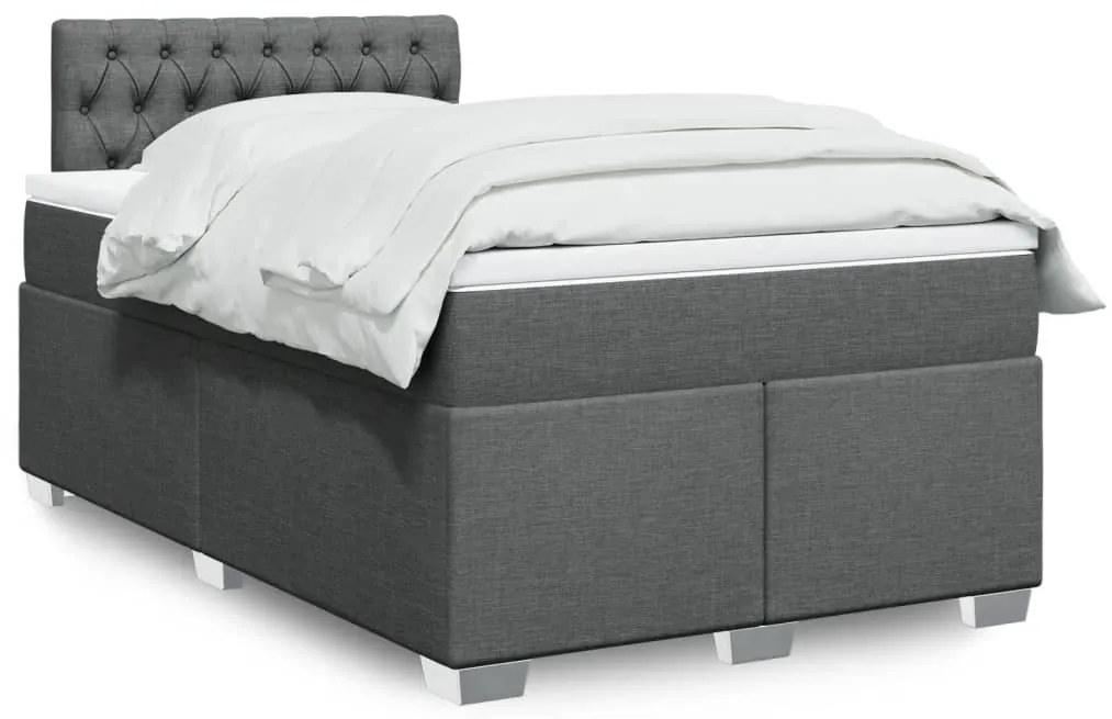 Box spring postel s matrací tmavě šedá 120x190 cm textil 3285835