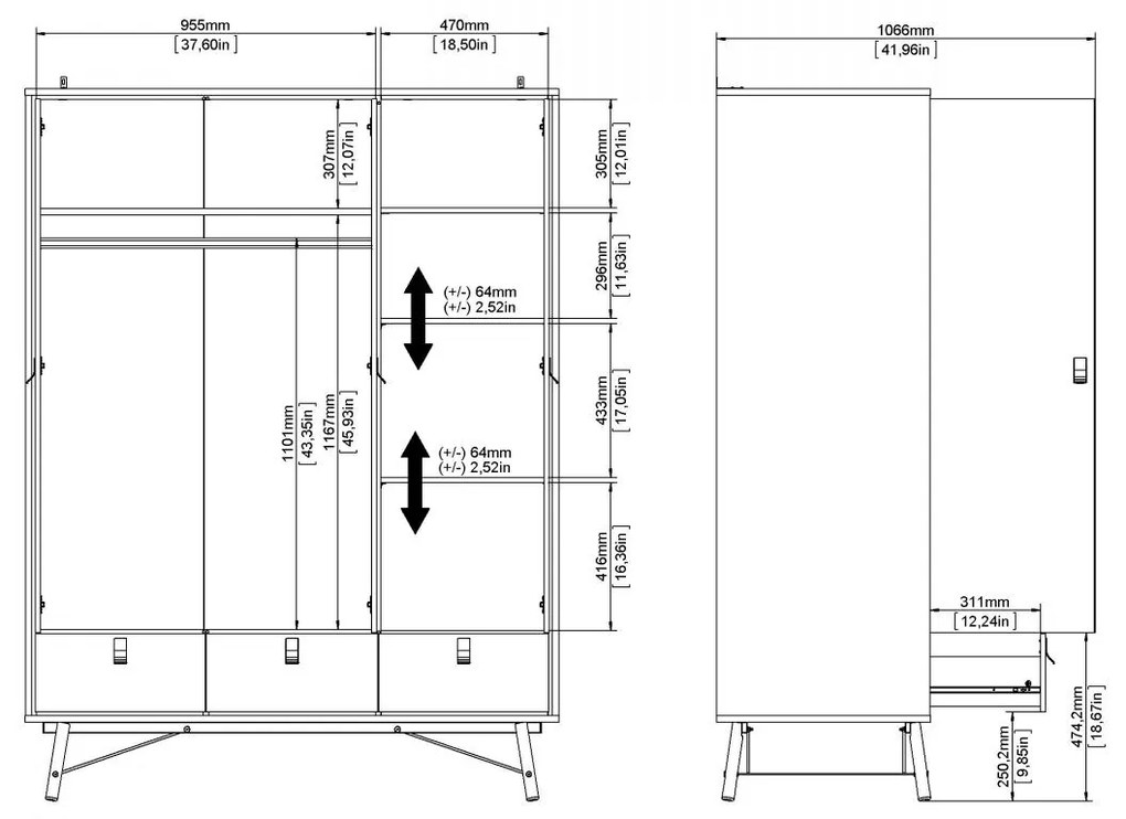 Tvilum Skříň Rain jackson hickory
