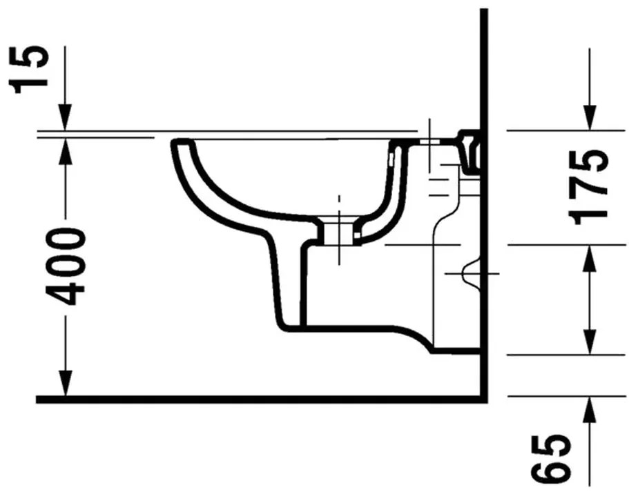 Duravit D-Code - závěsný bidet Compact, 35x48 cm 22371500002