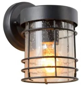 LUCIDE KEPPEL Wall Light E27 H19cm, IP23, Black, venkovní nástěnné svítidlo