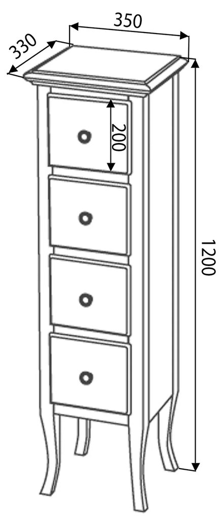 Sapho RETRO skříňka 35x119x33cm, starobílá, 1694