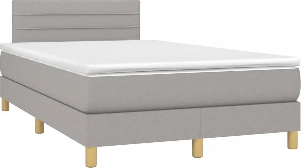 Box spring postel s matrací světle šedá 120x190 cm textil 3269779