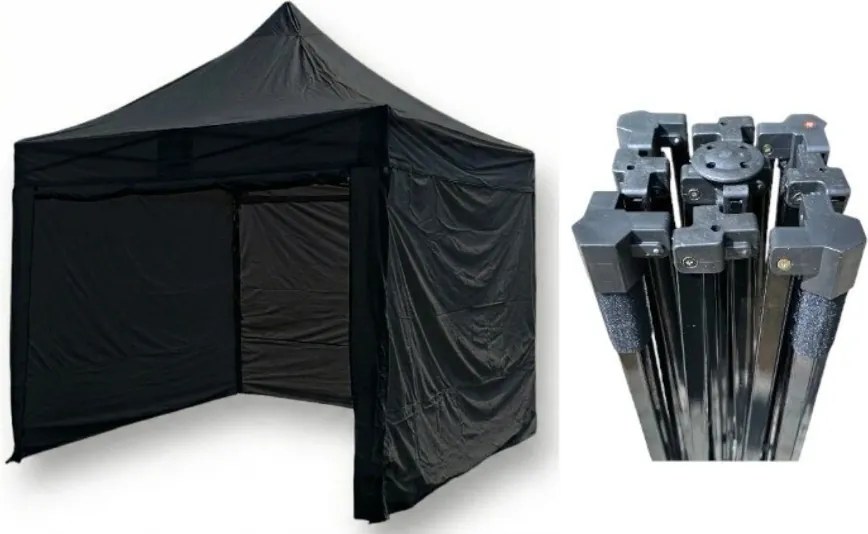 Nůžkový párty stan 3x3 m STEEL HEXAGON Barva opláštění (Zvolte variantu): 11A - ČERNÁ