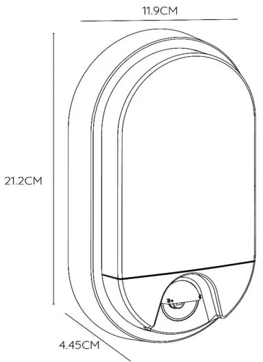 Lucide 22864/10/30 - LED Venkovní svítidlo se senzorem HUPS LED/10W/230V IP54