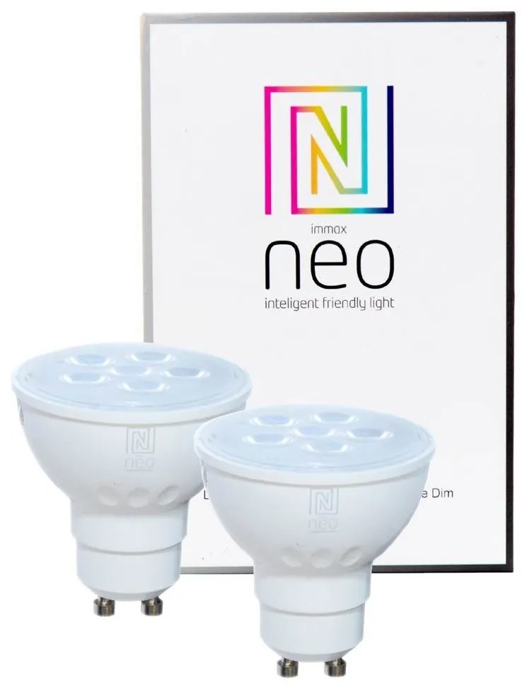 Sada 2x LED inteligentní stmívatelná žárovka Immax NEO SMART, GU10, 4,8W, teplá bílá Immax neo NEO SMART 07003B