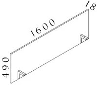 NABYTEK-DESIGNOVY.CZ - PD16 19 - Dělící panel Komfort 160x49 cm, ořech/šedá