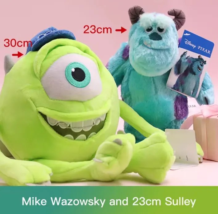 Plyšové postavy Sullivan a Mike Wazowski (Příšerky s r.o.) Varianty: Mike 30cm, Sulley 23 cm
