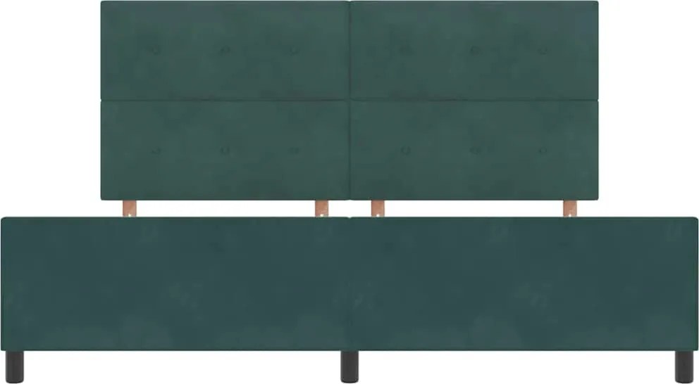 Postel s boxspringem s čelo Tmavě zelená 200 x 200 cm samet 3344966