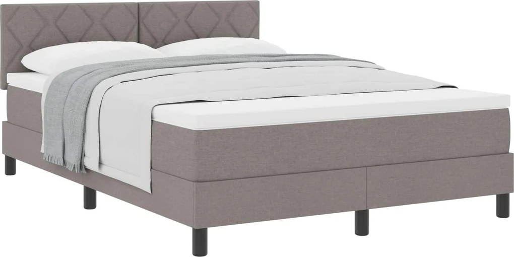 Postel s boxspringem s čelo Taupe 160 x 200 cm textil 3338780