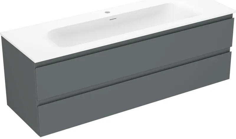Mexen Orio koupelnová skříňka 140 cm s umyvadlem Vela, 2 zásuvky, grafit mat/bílá mat - 91A10-14047-2-BFF66-W23M01