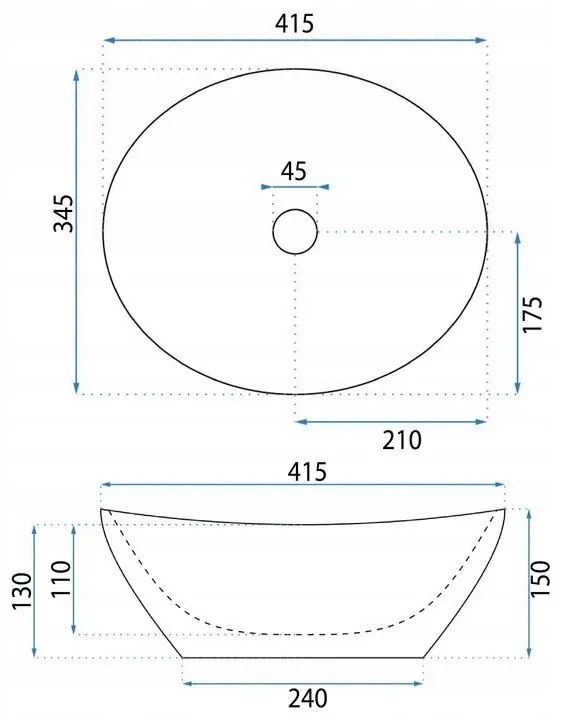 Keramické umyvadlo na desku REA BASARO ATENA šedý marmor mat