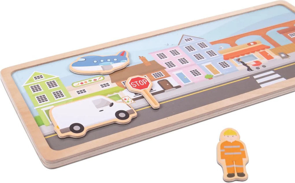 Bigjigs Toys Magnetické puzzle - Město